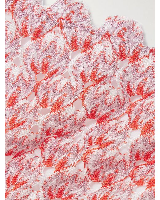 Missoni Mare Strapless Metallic Crochet-Knit Bikini in Pink | Lyst