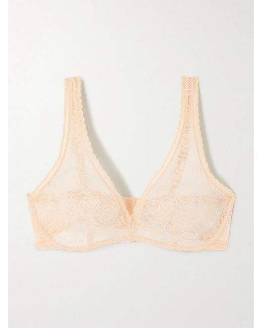 Eres Rubellite Stretch-Leavers Lace Bra in Natural | Lyst