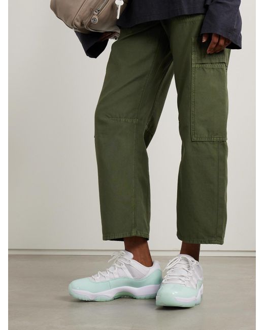 Nike Air Jordan 11 Retro Patent And Smooth Leather-Trimmed Mesh ...