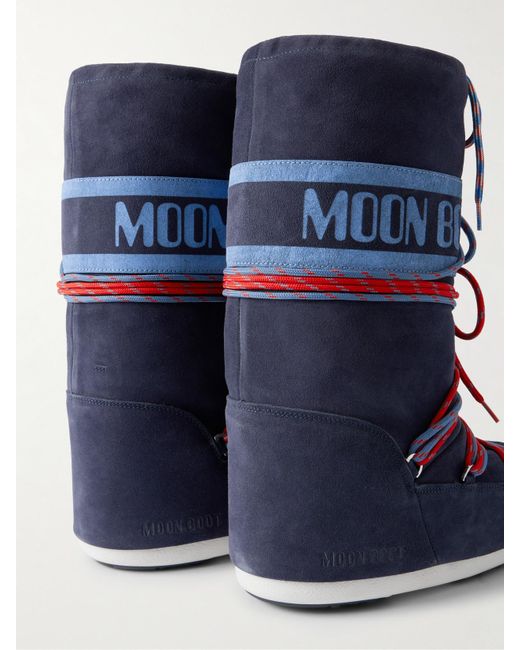Moon Boot Icon Suede Snow Boots in Blue | Lyst UK