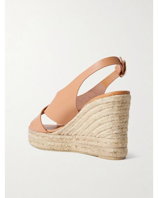 Ancient Greek Sandals Maria Leather Espadrille Wedge Sandals in Natural ...