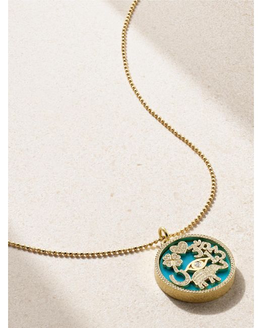 Jennifer Meyer Good Luck 18-Karat, And Diamond Necklace in Natural | Lyst