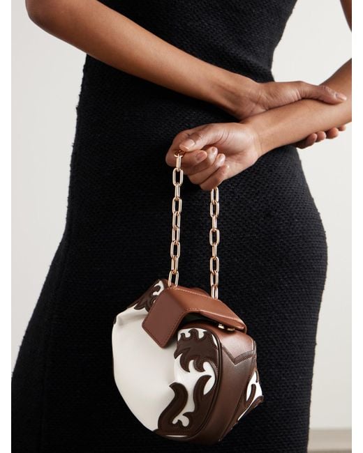 Gabriela Hearst Soft Demi Western Two-Tone Leather Clutch in Brown | Lyst