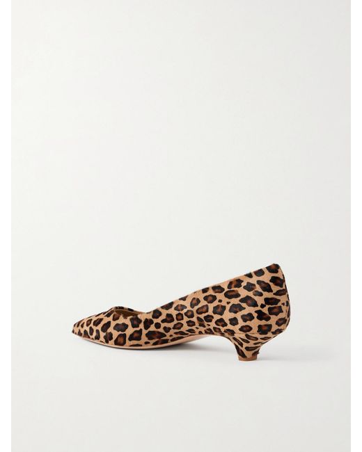 Jamie Haller Kitty Leopard-Print Calf Hair Pumps in Natural | Lyst