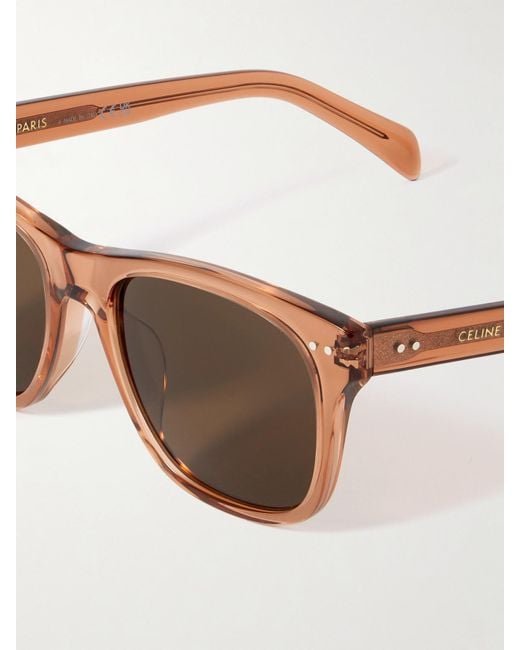 Celine Square-Frame Acetate Sunglasses in Brown | Lyst