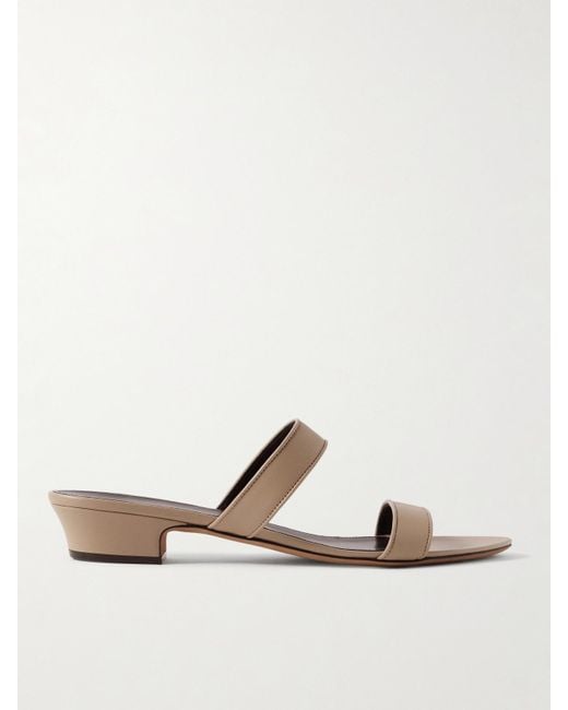 The Row Awar Leather Sandals in Natural | Lyst UK