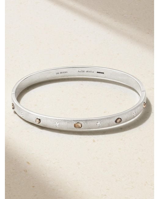De Beers Talisman 18-Karat Diamond Bangle in Natural | Lyst UK