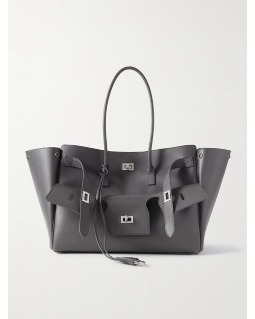 Balenciaga Bel Air Carry All Medium Leather Tote in Grey | Lyst UK