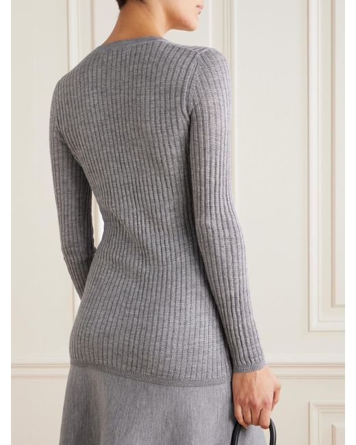 Gabriela Hearst Emma Pointelle-Knit Cashmere And Silk-Blend Cardigan in Grey | Lyst UK