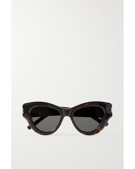 Saint Laurent Sonnenbrille Mit Cat Eye Rahmen Aus Azetat In Hornoptik