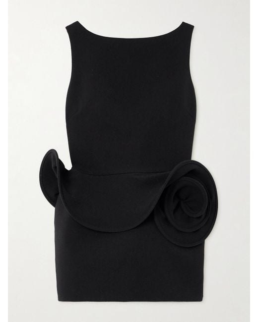 Magda Butrym Open-Back Crepe Mini Dress in Black | Lyst