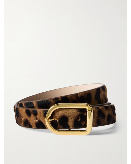 DEHANCHE Mija Leopard-Print Calf Hair Belt | Lyst UK