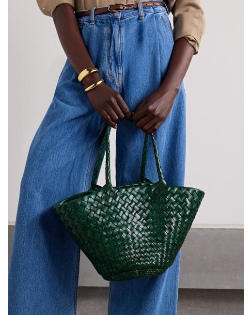 Dragon Diffusion Egola Woven Leather Tote in Green | Lyst