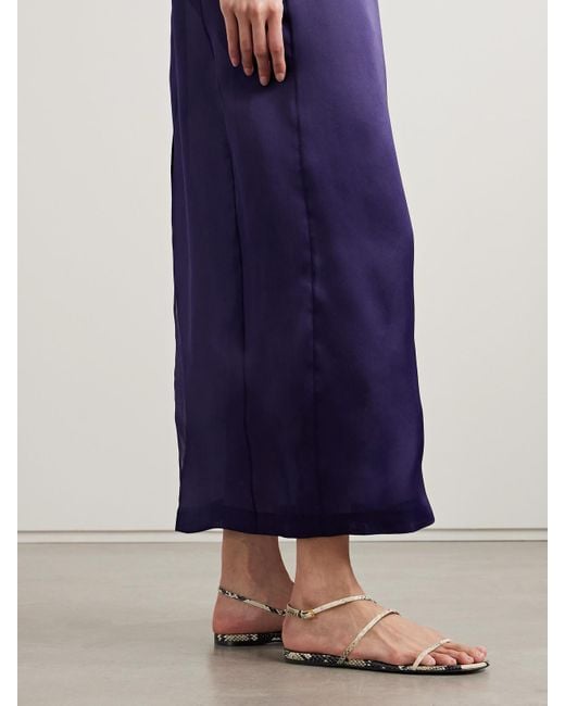 KHAITE Loop Snake-Effect Leather Sandals in Natural | Lyst