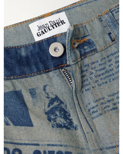 Jean Paul Gaultier Printed High-Rise Straight-Leg Jeans in Blue | Lyst UK