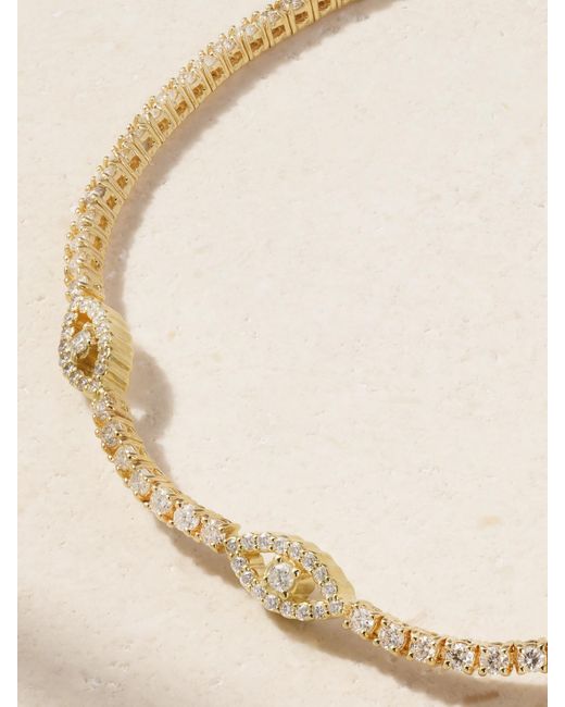 Jennifer Meyer Evil Eye 18-Karat Diamond Tennis Bracelet in Natural | Lyst