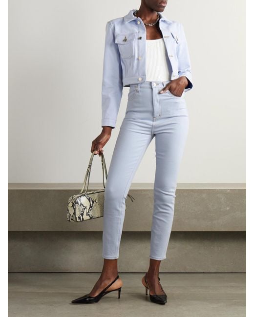 FRAME Carolina Herrera The Taper High-Rise Skinny Jeans in Blue | Lyst