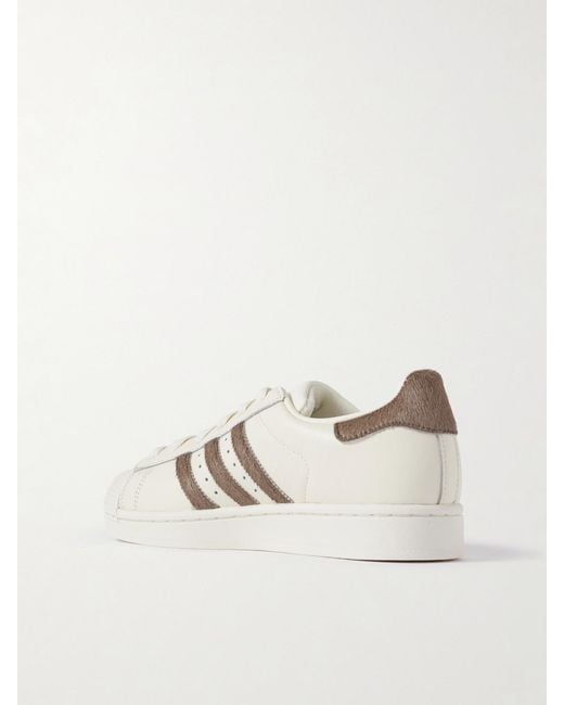 adidas Originals Superstar Ii Calf Hair-Trimmed Leather Sneakers in ...