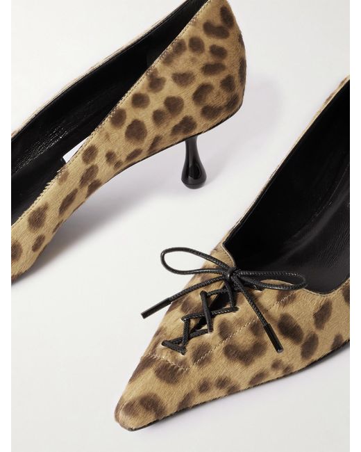 Jimmy Choo Scarlett 50 Lace-Up Leather-Trimmed Leopard-Print Pony Hair ...