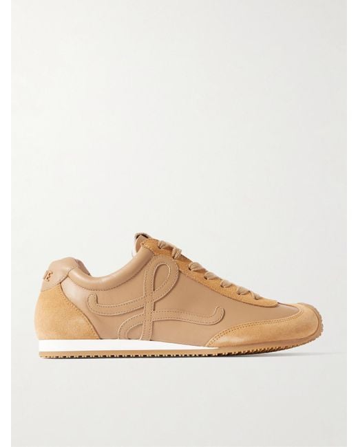 Loewe Ballet Runner 2.0 Logo-Appliquéd Leather And Suede Sneakers in ...