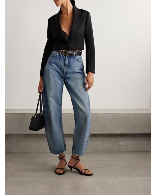 Nili Lotan Belino Cropped Wool-Twill Blazer in Black | Lyst UK