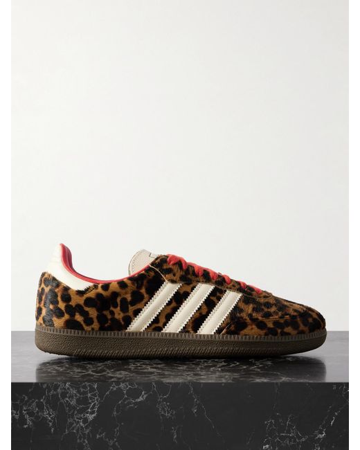 adidas Originals Samba Og Leather-Trimmed Leopard-Print Pony Hair ...