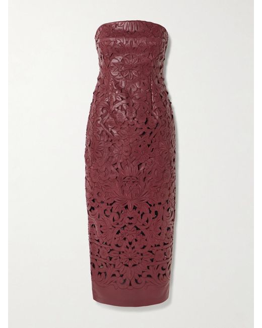 Cult Gaia Raylene Strapless Cutout Midi Dress in Red | Lyst UK