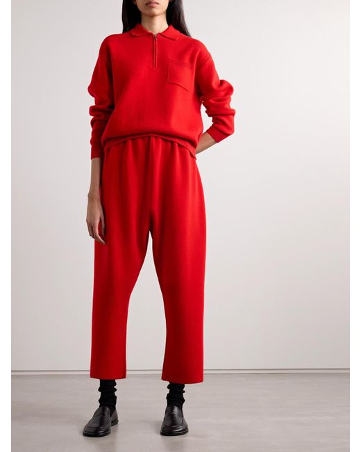 The Row Halvar Cashmere Sweater in Red | Lyst