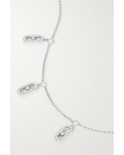 Messika Move Uno Tassel 18-Karat Diamond Choker in White | Lyst