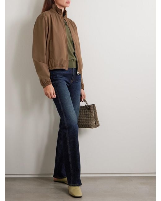 Loro Piana Shell Bomber Jacket in Brown | Lyst UK