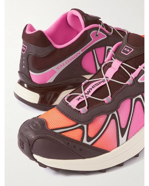 Salomon Xt-Whisper Rubber-Trimmed Mesh Sneakers in Pink | Lyst