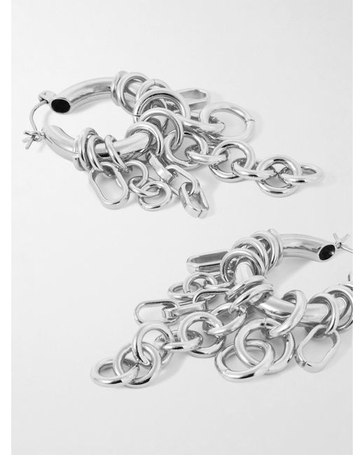 Laura Lombardi Sabbia Platinum-Plated Hoop Earrings in Metallic | Lyst