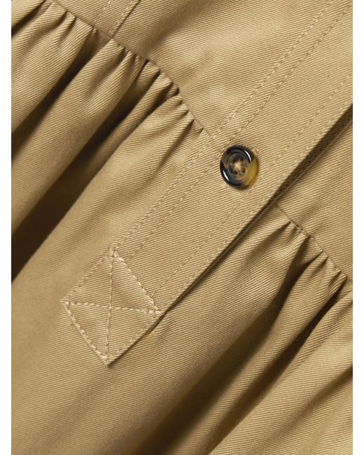 Adam Lippes Edie Belted Cotton-Twill Midi Shirt Dress in Natural | Lyst