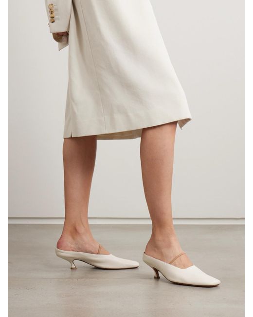 Calvin Klein Anna Convertible Leather Mules in Natural | Lyst UK