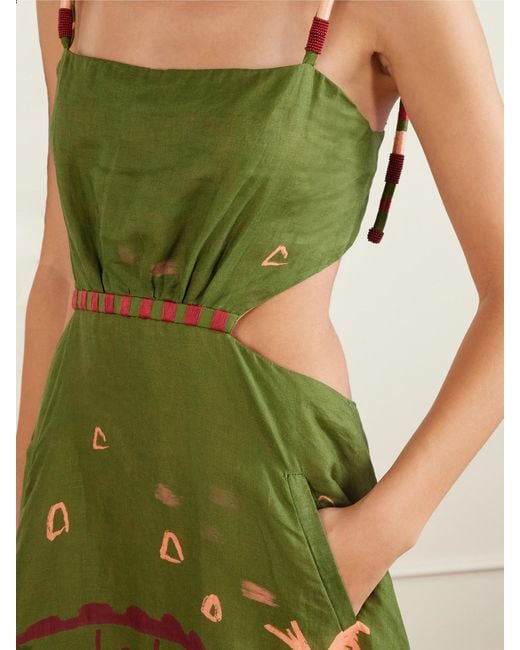 Johanna Ortiz Sailors Prayer Printed Woven Maxi Dress in Green | Lyst UK