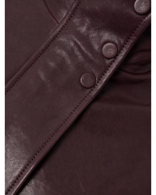 Veronica Beard Bateman Cropped Leather Jacket in Brown | Lyst UK