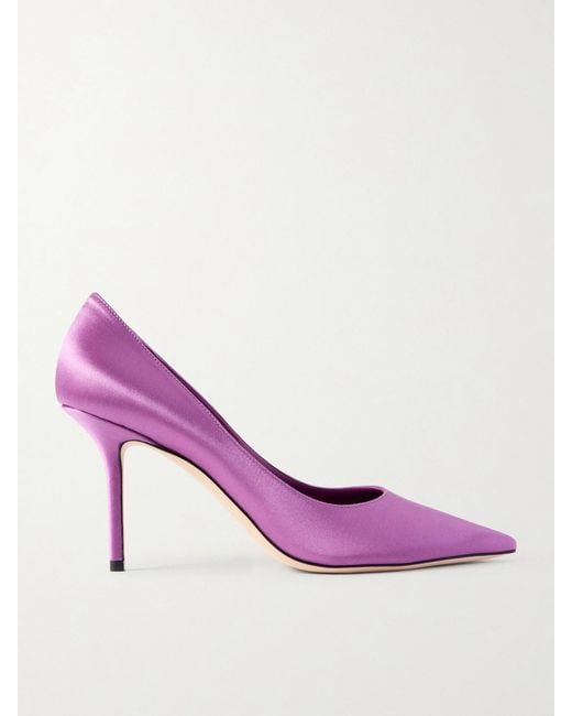 Jimmy Choo Love 85 Satin Pumps in Pink | Lyst