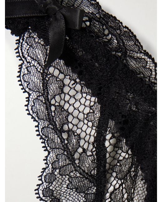 Agent Provocateur Love Bow-Embellished Stretch Leavers Lace Thong in ...