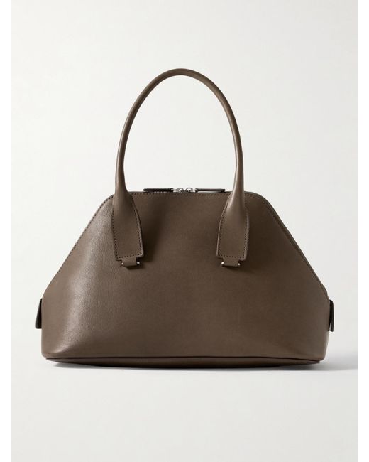 The Row Devon Medium Leather Tote in Brown | Lyst