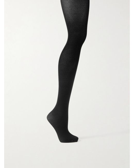 Wolford Ribbed-Knit Tights in Black | Lyst