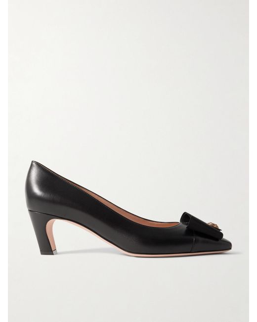 Bally Bemily Grosgrain-Trimmed Leather Pumps in Black | Lyst