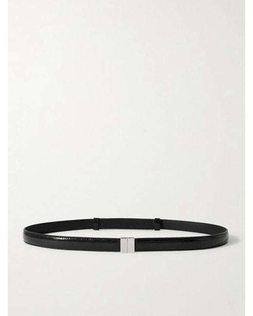 TOTEME Slide Glossed Leather Belt in White | Lyst