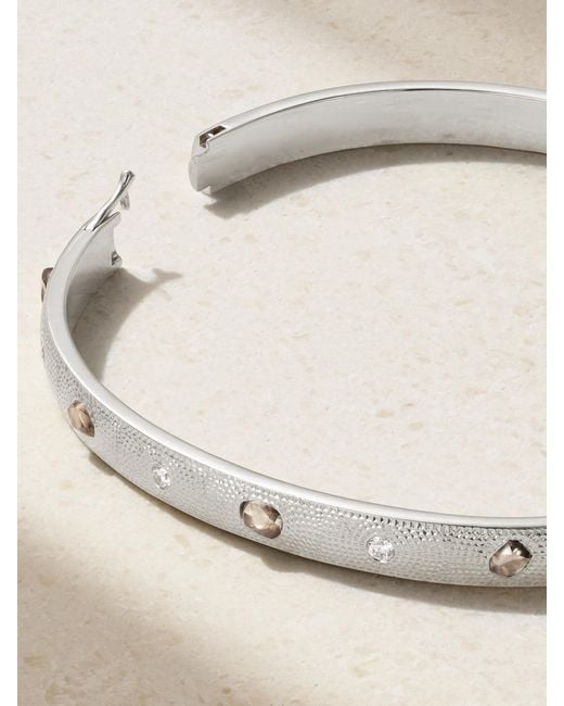 De Beers Talisman 18-Karat Diamond Bangle in Natural | Lyst UK