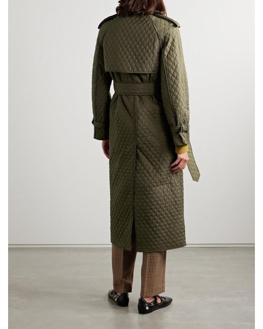 Burberry Belted Double-Breasted Quilted Padded Shell Trench Coat in ...