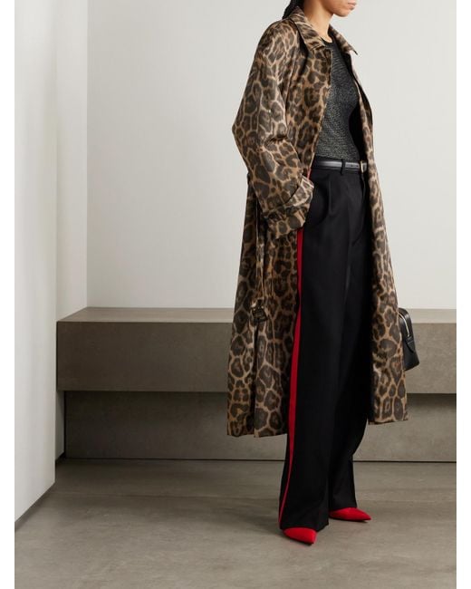 Stella McCartney Belted Leopard-Print Recycled-Shell Trench Coat | Lyst UK