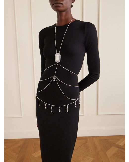 Rabanne Tone Crystal Body Chain in Natural | Lyst
