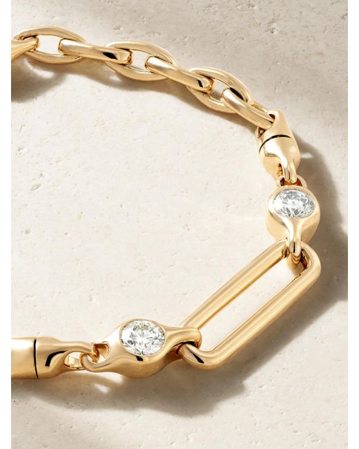 UNIFORM OBJECT Hinge 18-Karat Diamond Bracelet in Natural | Lyst