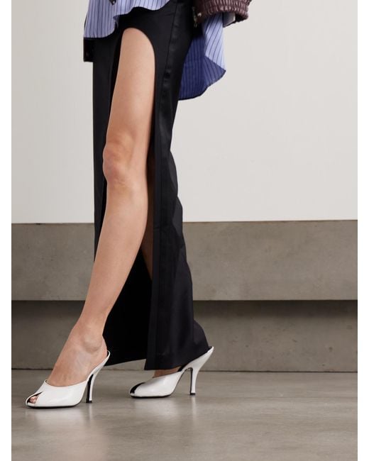 Jude Date Cutout Leather Mules in White | Lyst UK