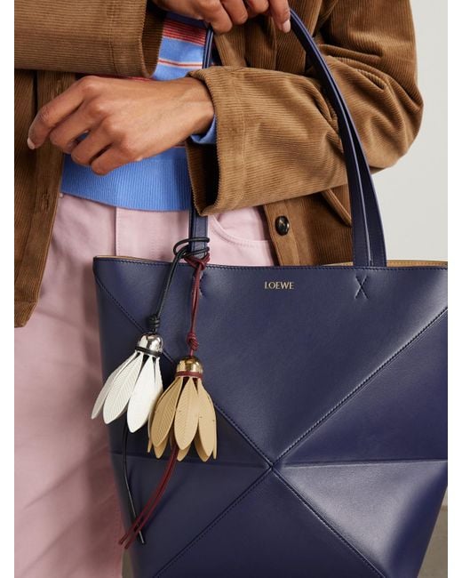 Loewe Badminton Fringed Leather And-Tone Keychain in Natural | Lyst