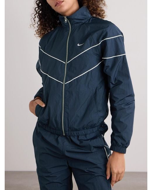 Nike Striped Shell Track Jacket in Blue | Lyst